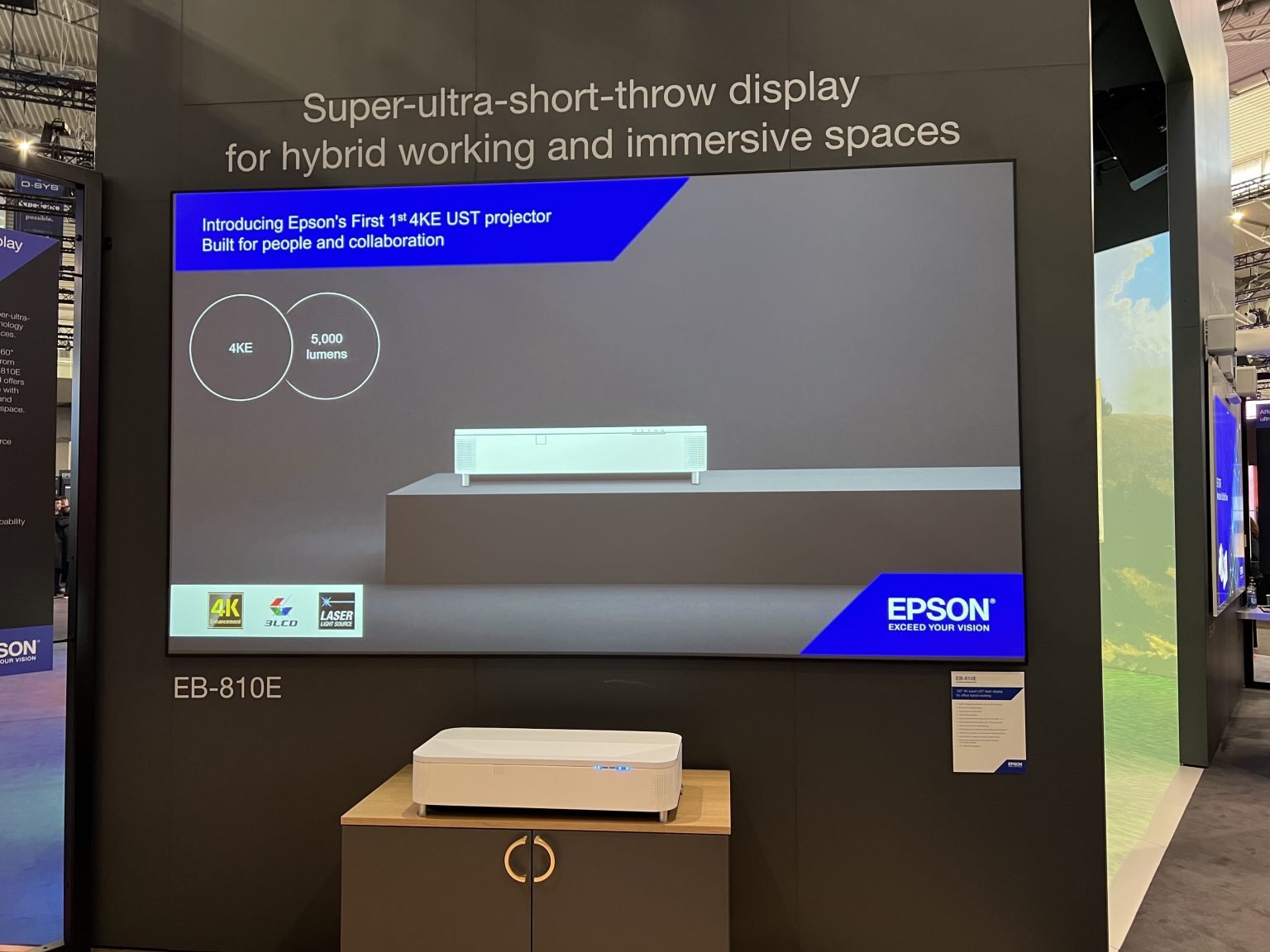 Epson EB-810E, rapporto di tiro da 0,16:1